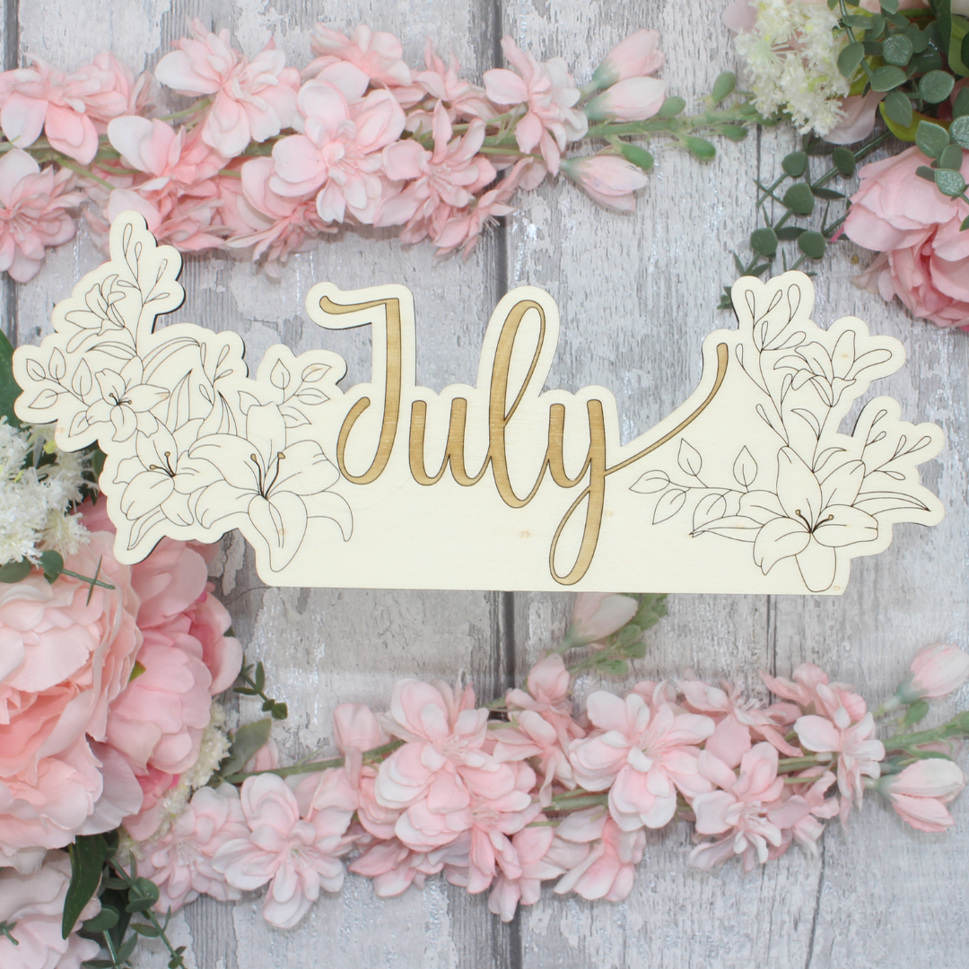 July Calendar Topper - Floral Design – LMGiftsbyDee