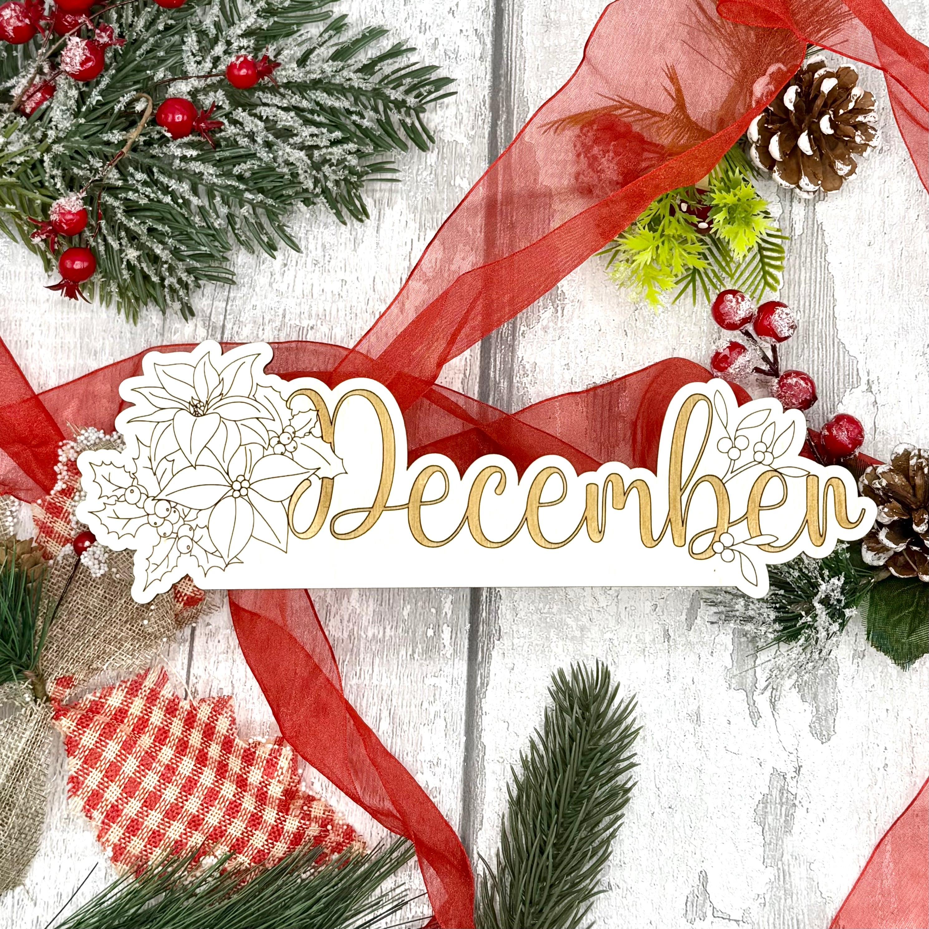 December Calendar Topper - Floral Design – LMGiftsbyDee