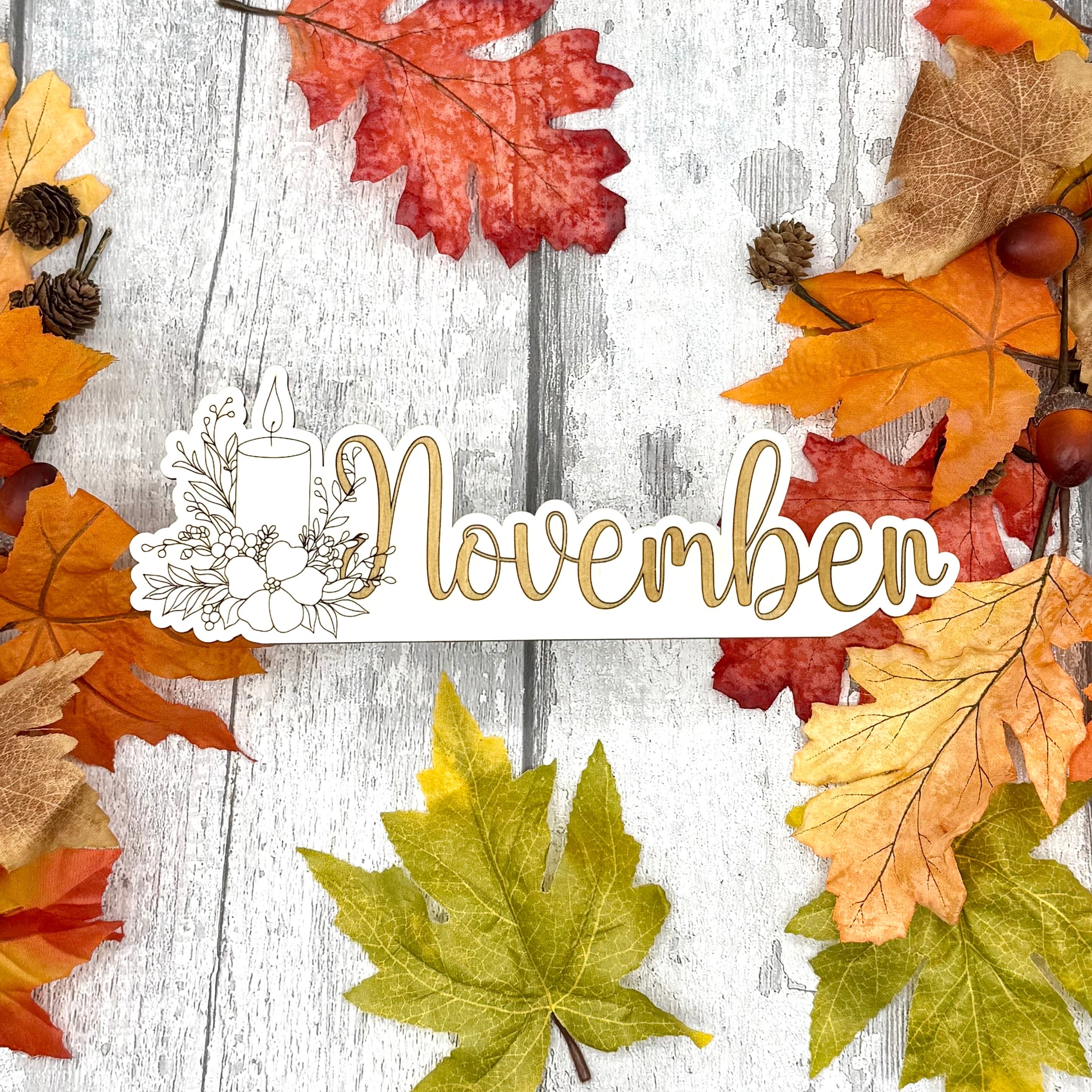 November Calendar Topper - Floral Candle Design – LMGiftsbyDee