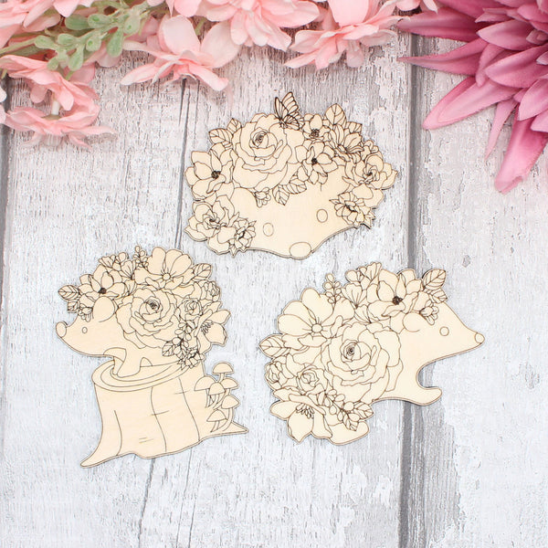 Hedgy the Hedgehog Floral Set of 3 - LMGiftsbyDee
